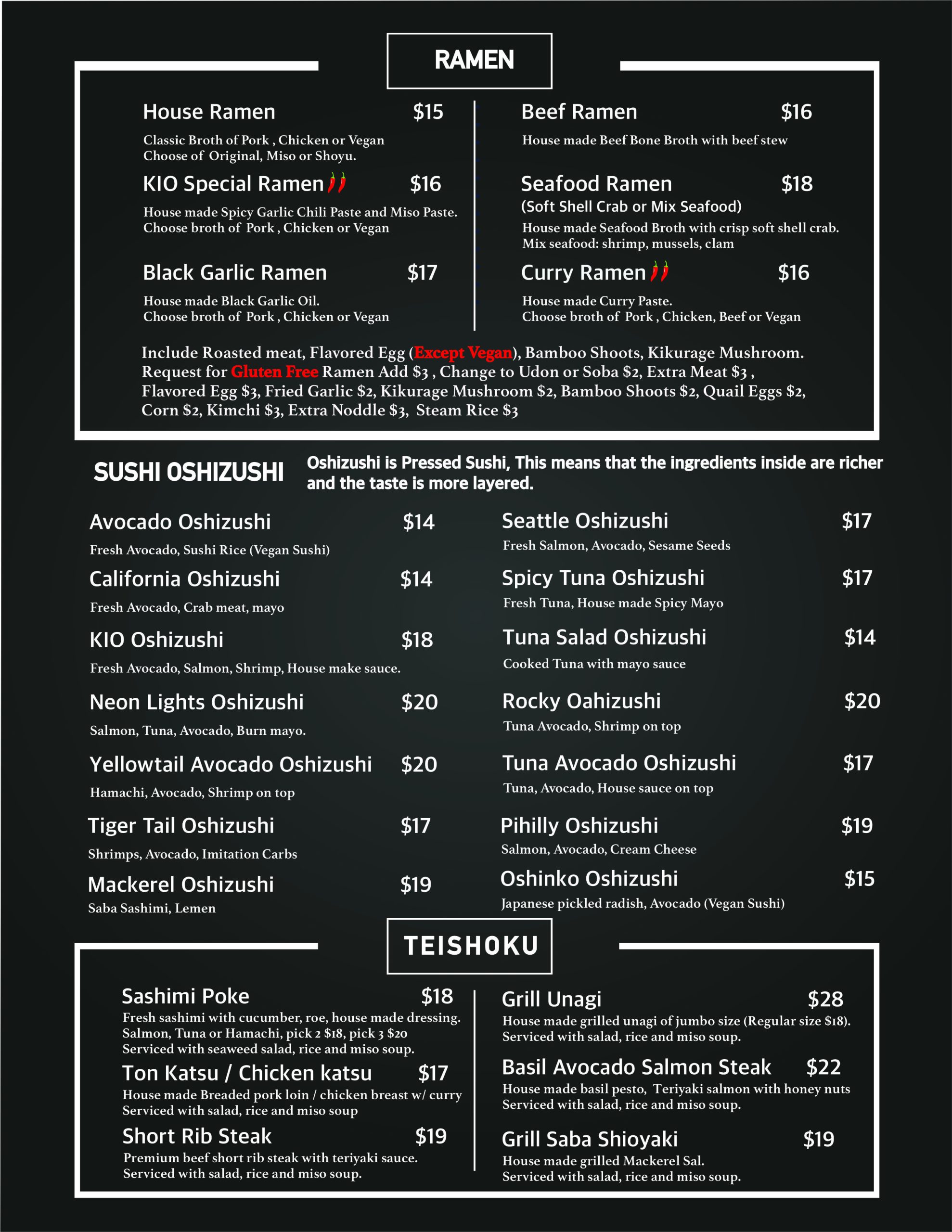 Full Menu – KIO Ramen Izakaya